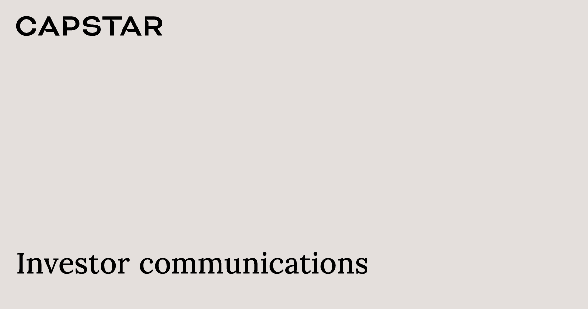 Investor communications | Capstar Advisers Limited